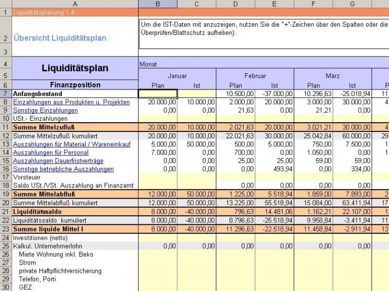 RS Liquiditätsplanung (Excel-Tool)